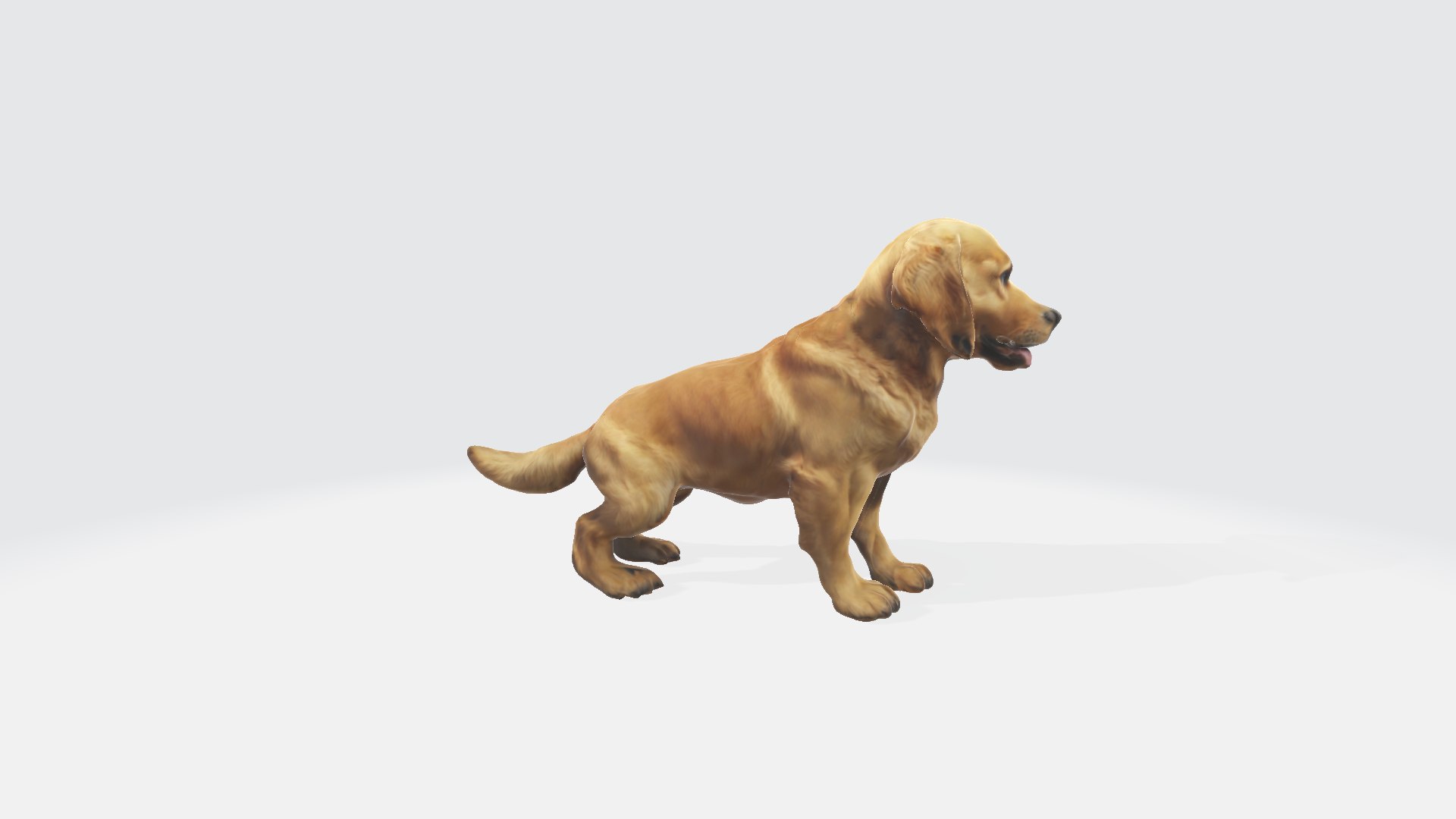 3D Realistic 3d High Resolution Model Of A Majestic Golden Retriever ...