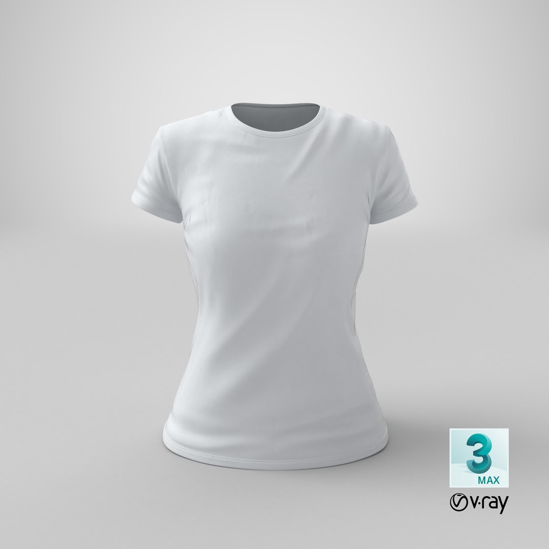 Female crew neck worn 3D model - TurboSquid 1194327