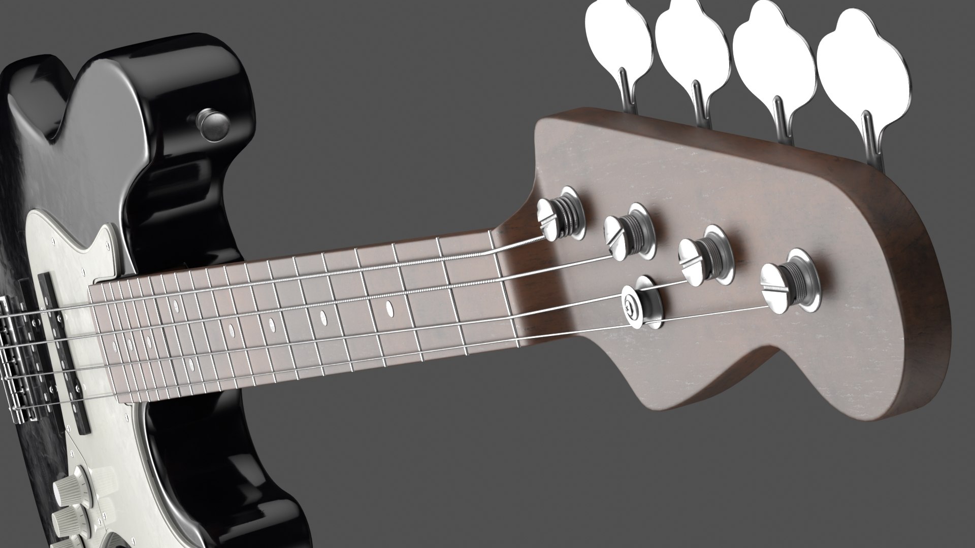 Black Bass Guitar 3D Model - TurboSquid 2254085