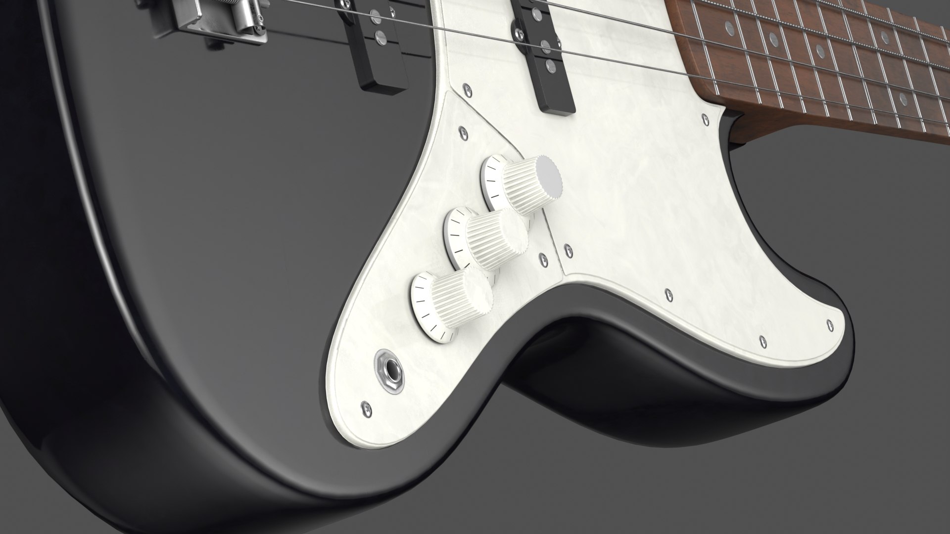 Black Bass Guitar 3D Model - TurboSquid 2254085