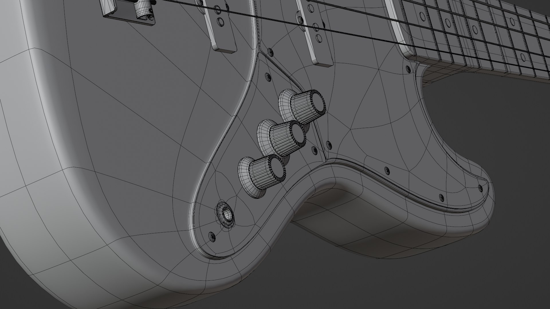 Black Bass Guitar 3D Model - TurboSquid 2254085