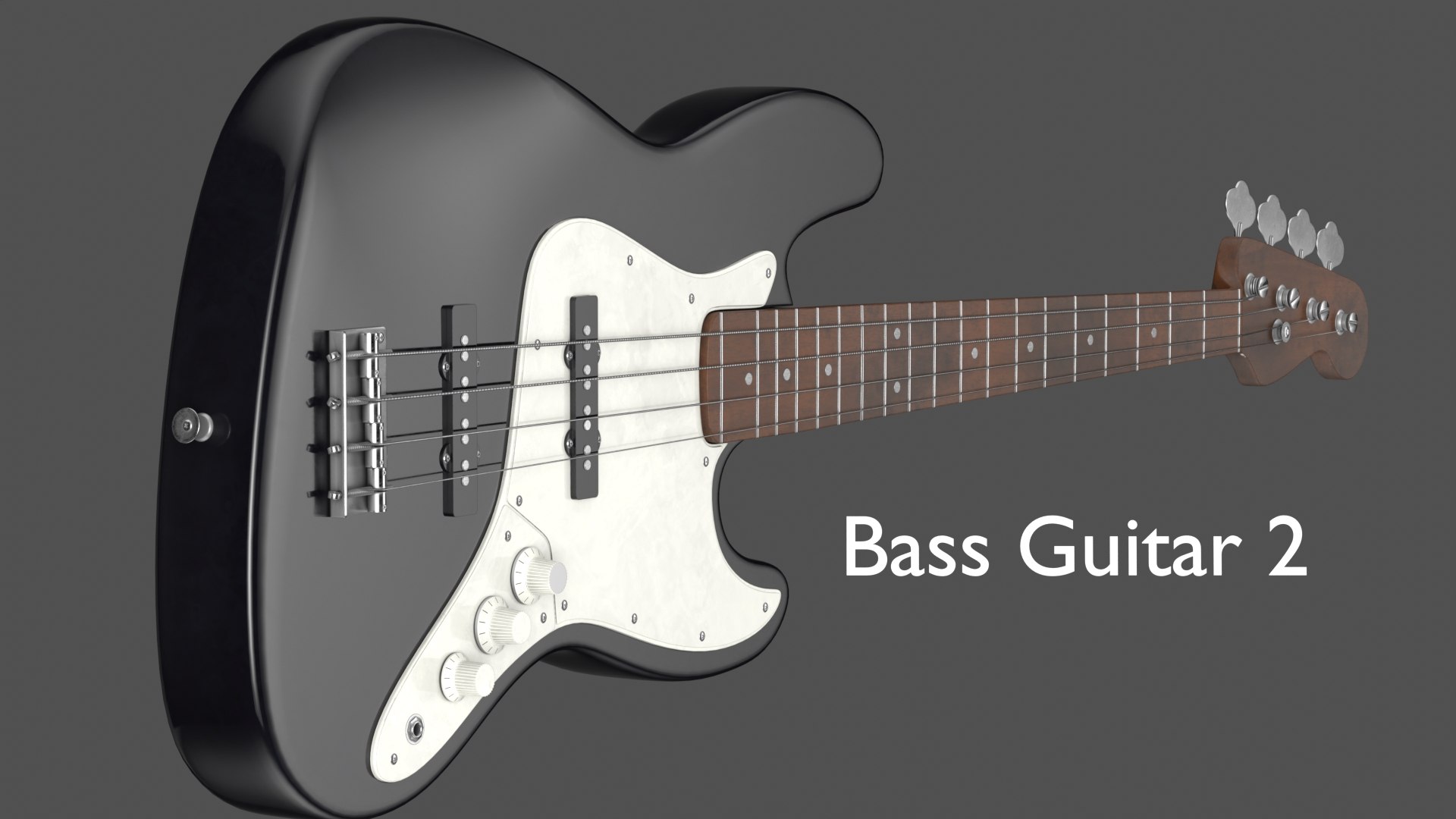 Black Bass Guitar 3D Model - TurboSquid 2254085