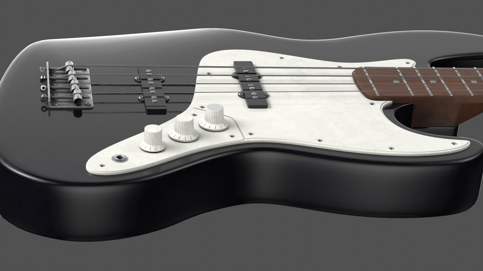 Black Bass Guitar 3D Model - TurboSquid 2254085