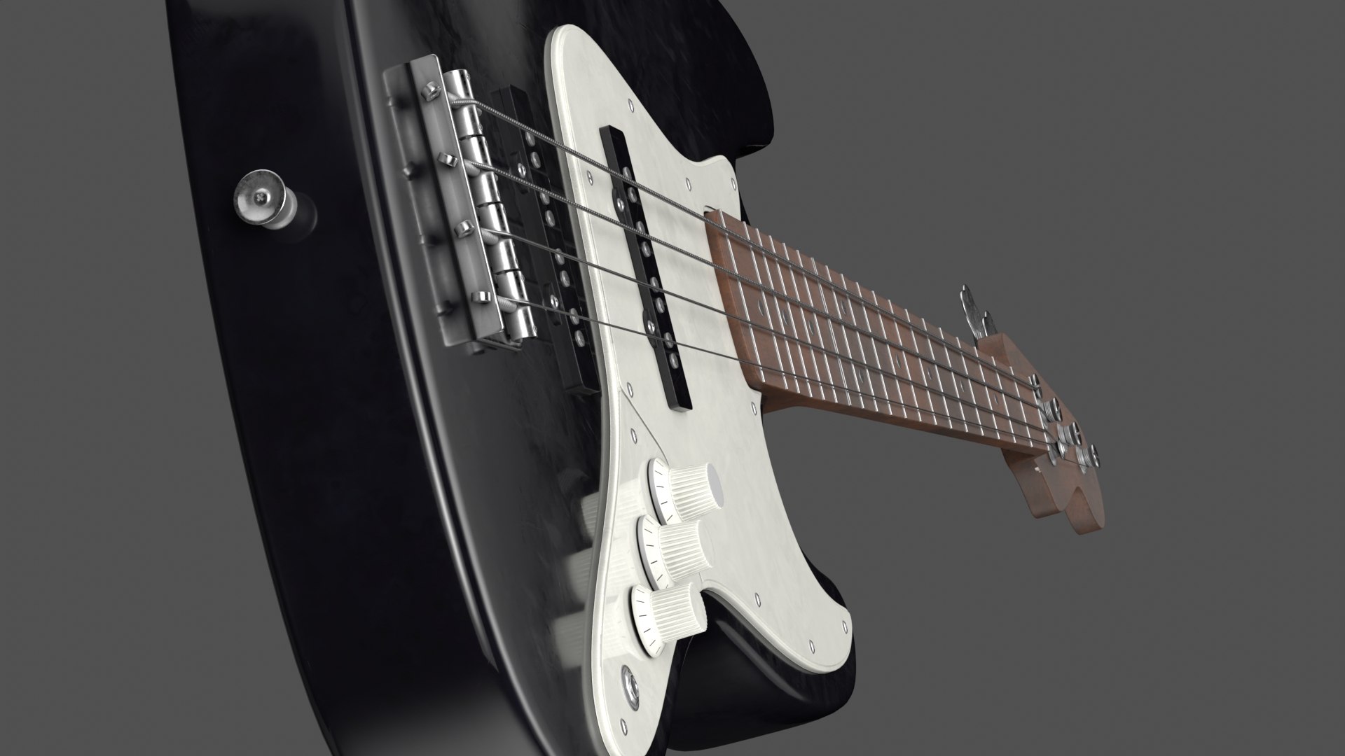 Black Bass Guitar 3D Model - TurboSquid 2254085