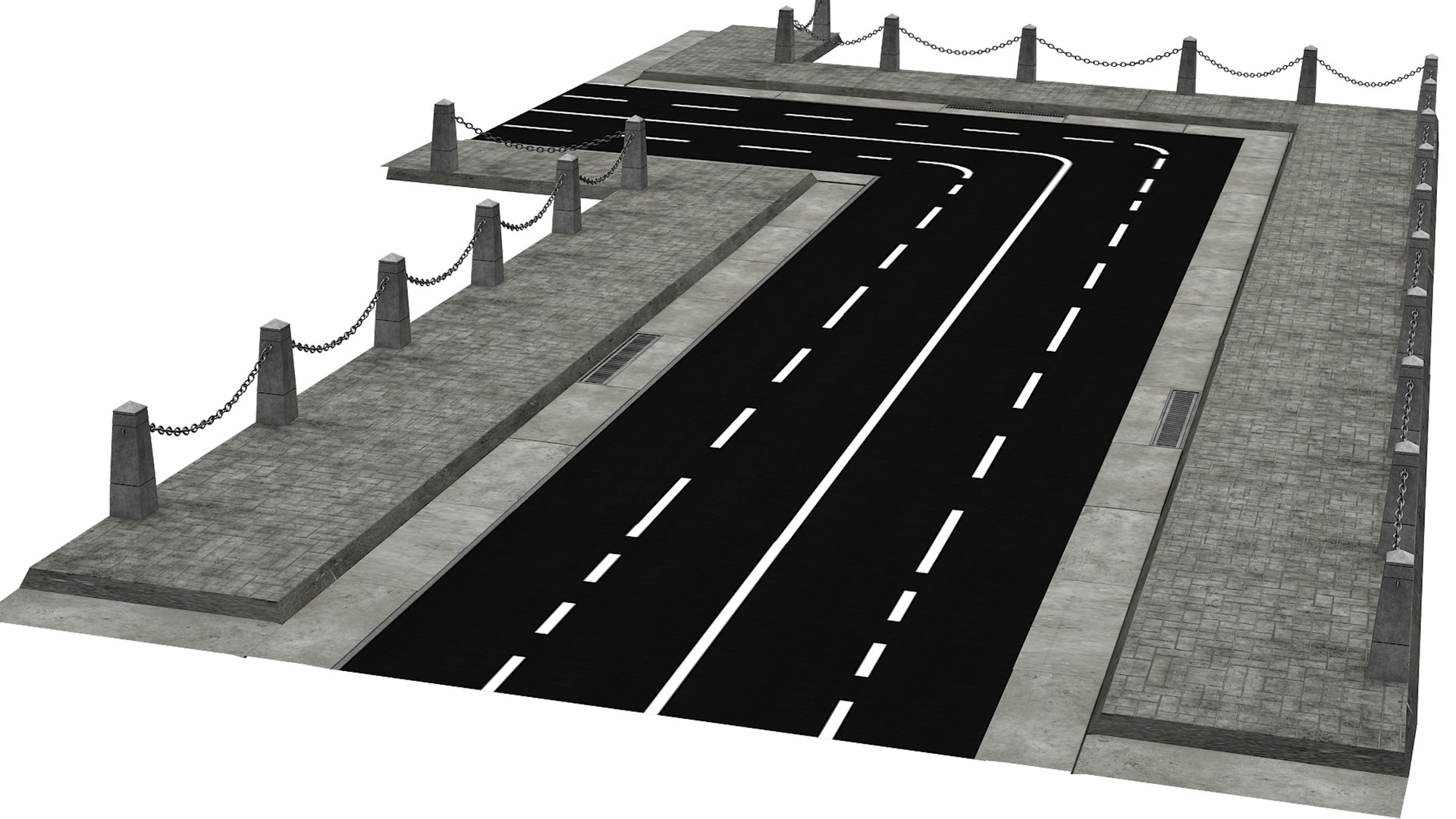 3D Pavement Road Set - TurboSquid 1746875