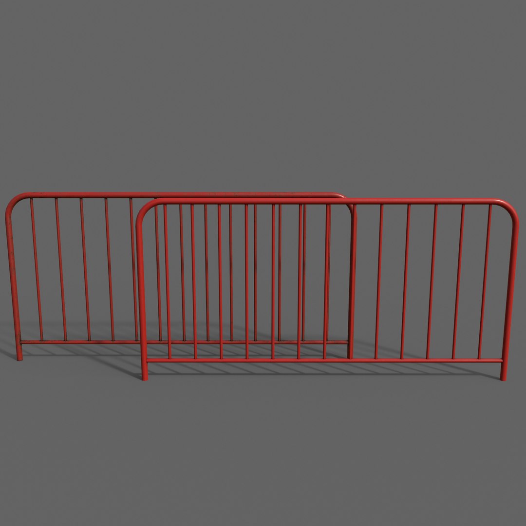 PBR Pedestrian Guard Rail Red V1 3D Model - TurboSquid 1866226