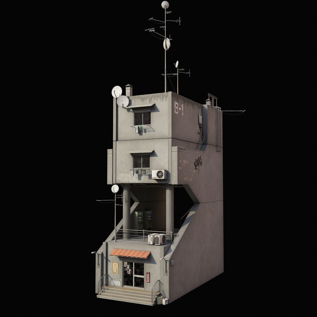 3D Cyberpunk Building Pack - TurboSquid 2005785