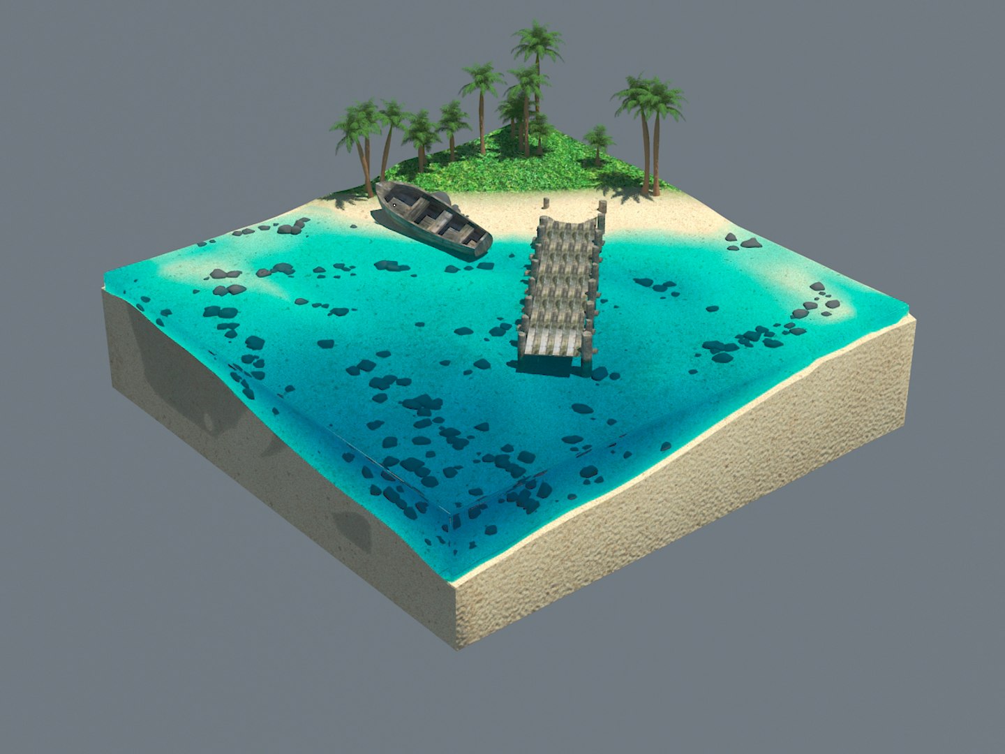 Cube Beach 3D Model - TurboSquid 1303840