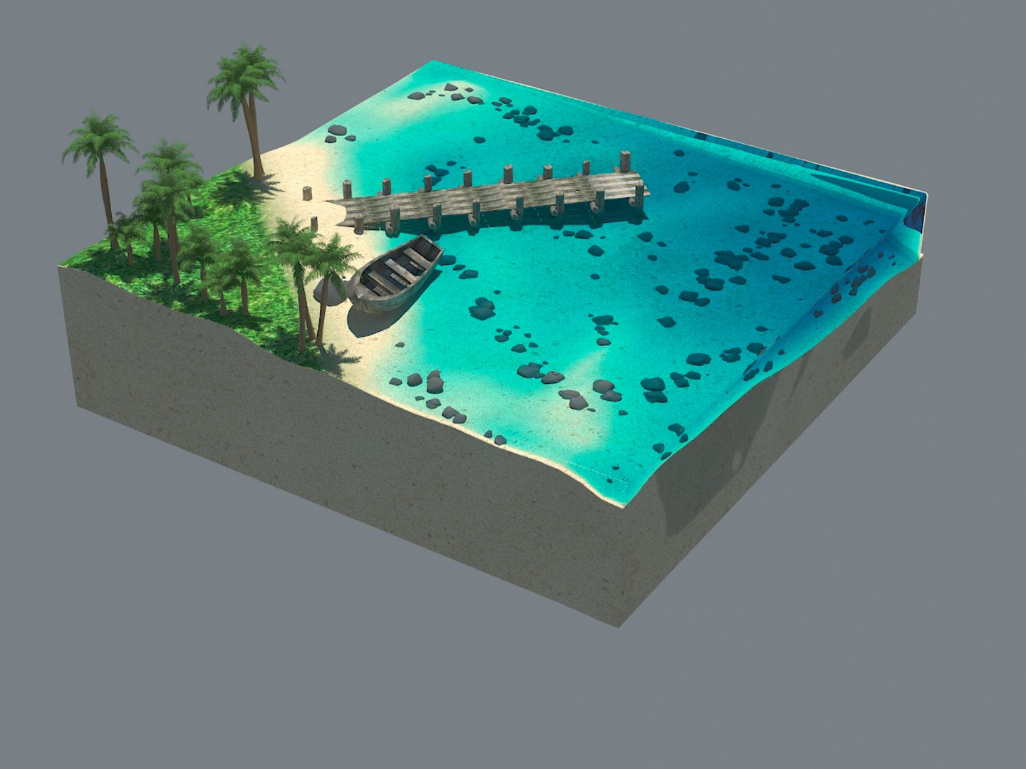Cube Beach 3D Model - TurboSquid 1303840
