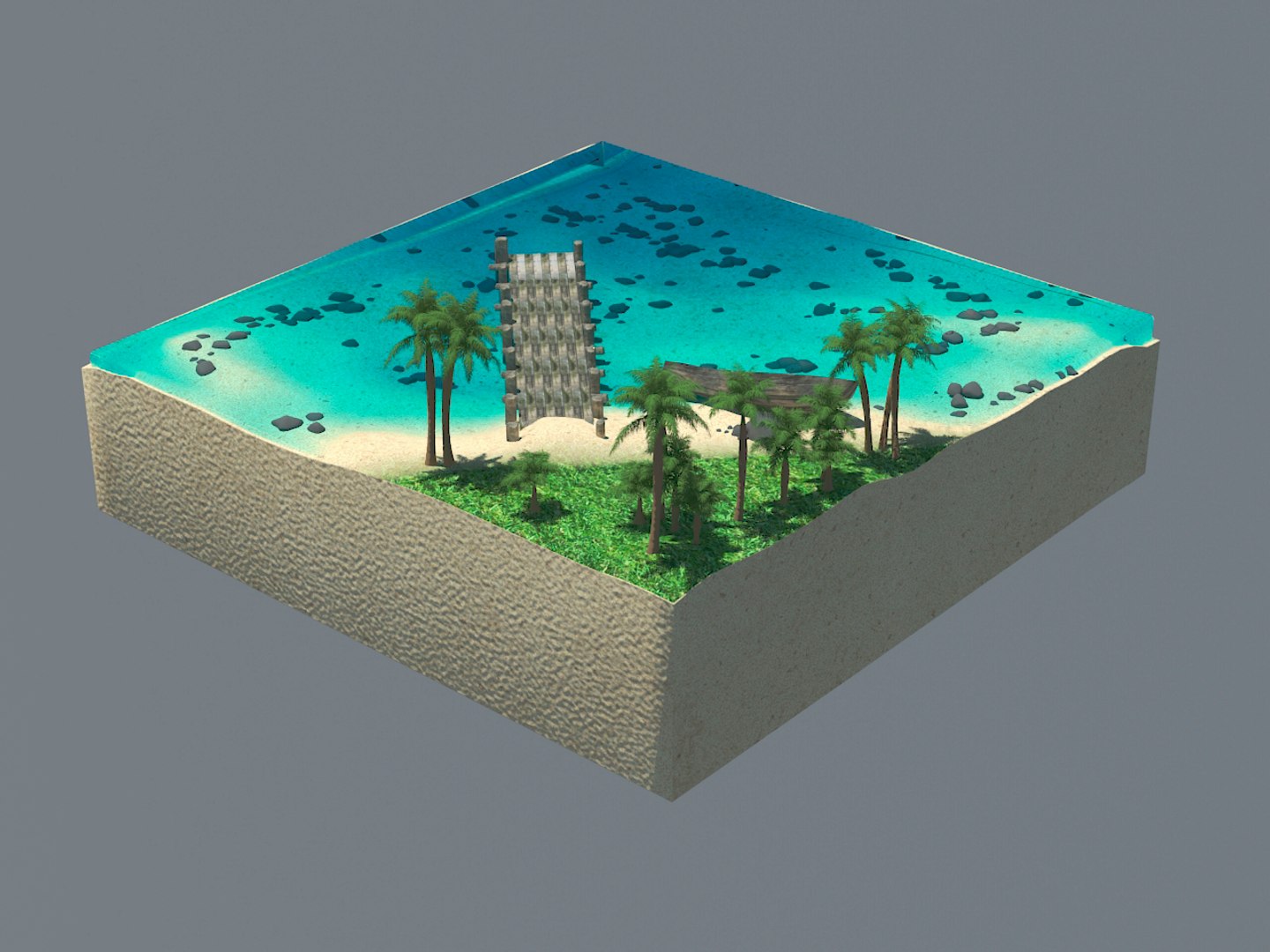 Cube Beach 3D Model - TurboSquid 1303840