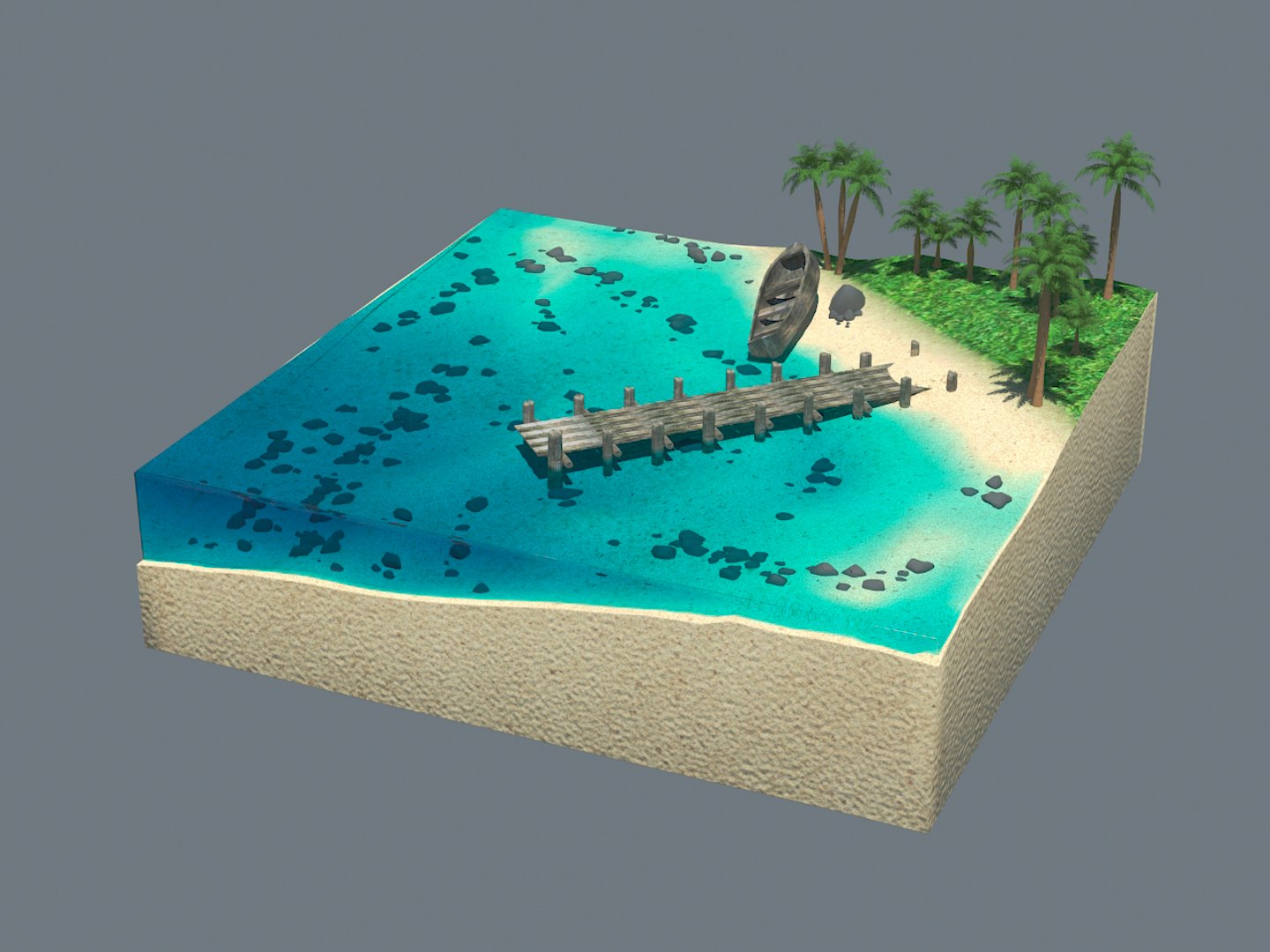Cube Beach 3D Model - TurboSquid 1303840