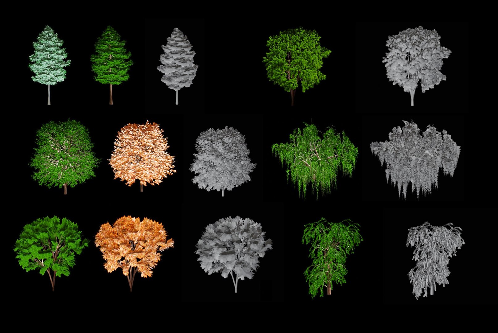 Different Type Of Trees For Game Development Package 3D - TurboSquid ...