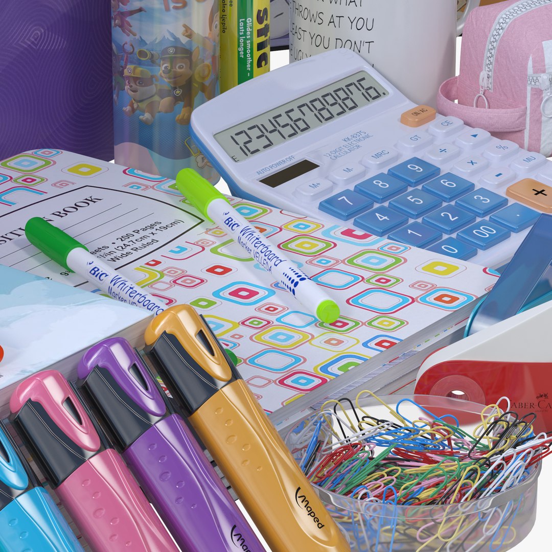 3D School Supplies Model - TurboSquid 1326961