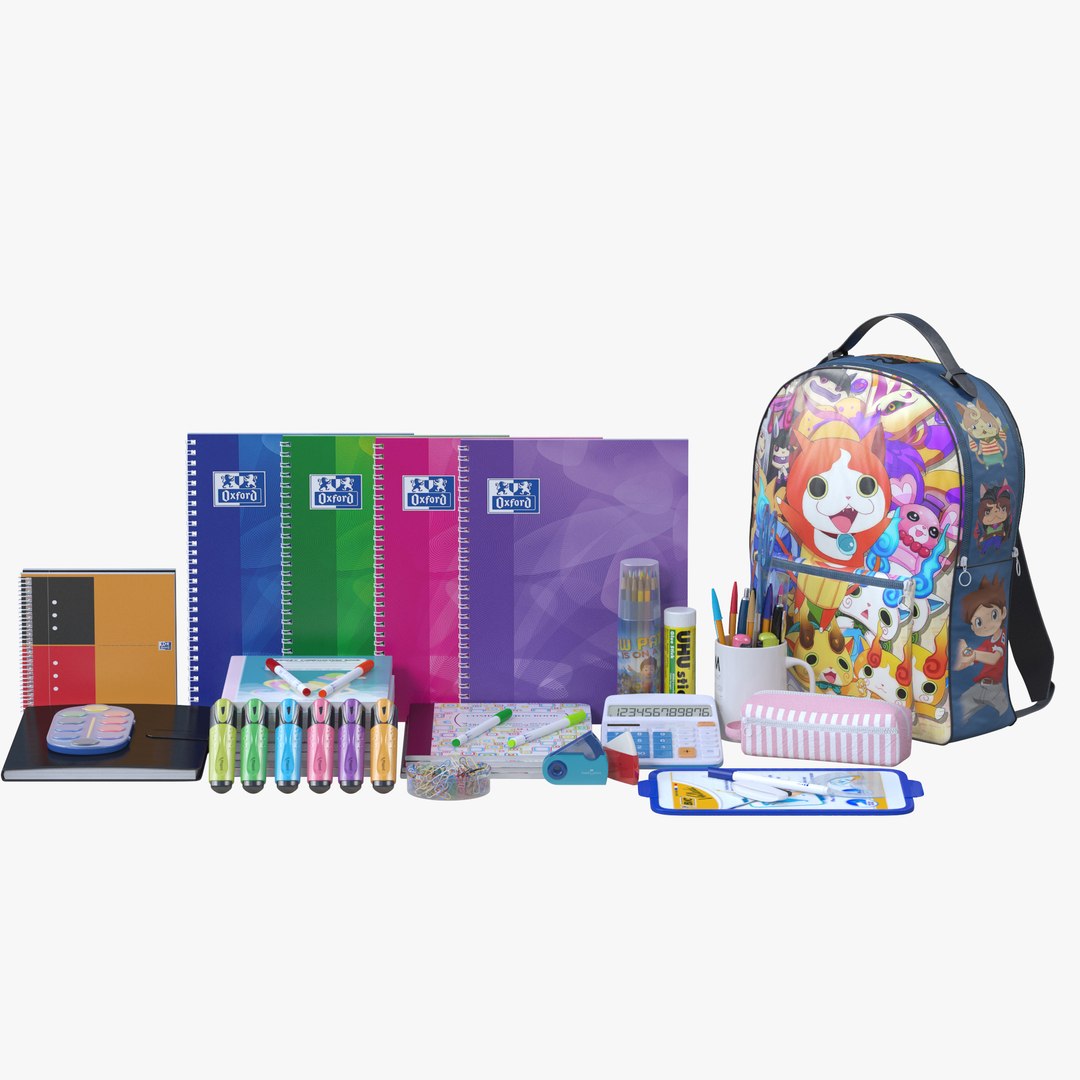 3D School Supplies Model - TurboSquid 1326961