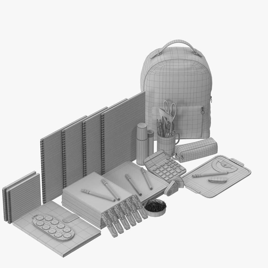 3D School Supplies Model - TurboSquid 1326961