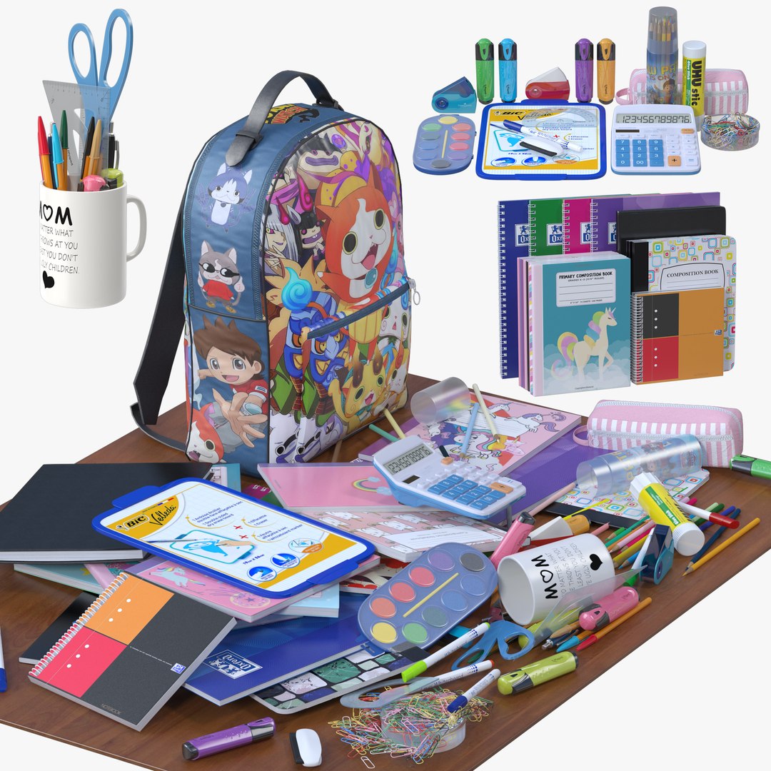 3D school supplies model - TurboSquid 1326961
