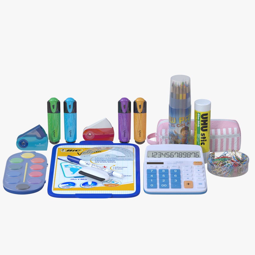 3D School Supplies Model - TurboSquid 1326961