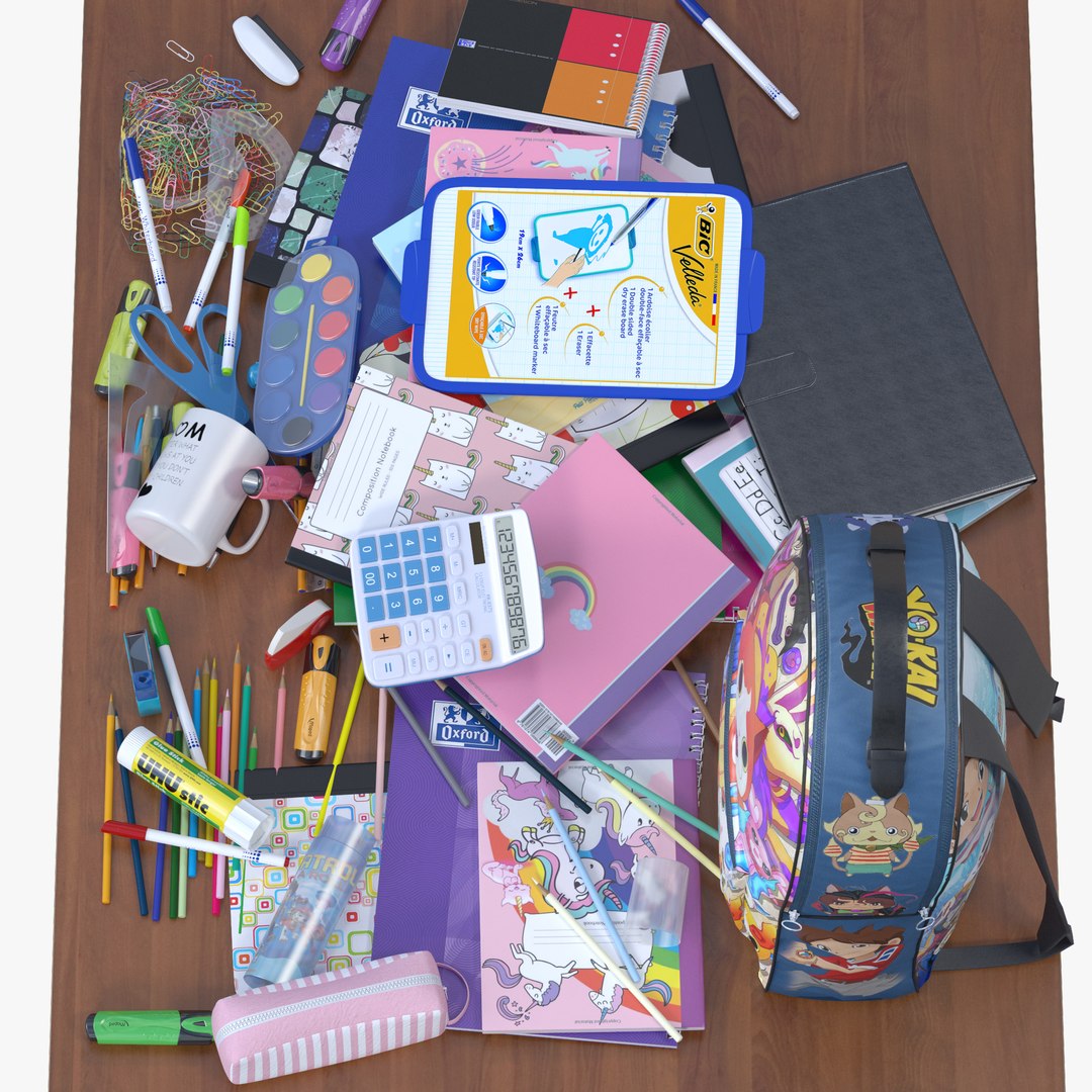 3D School Supplies Model - TurboSquid 1326961