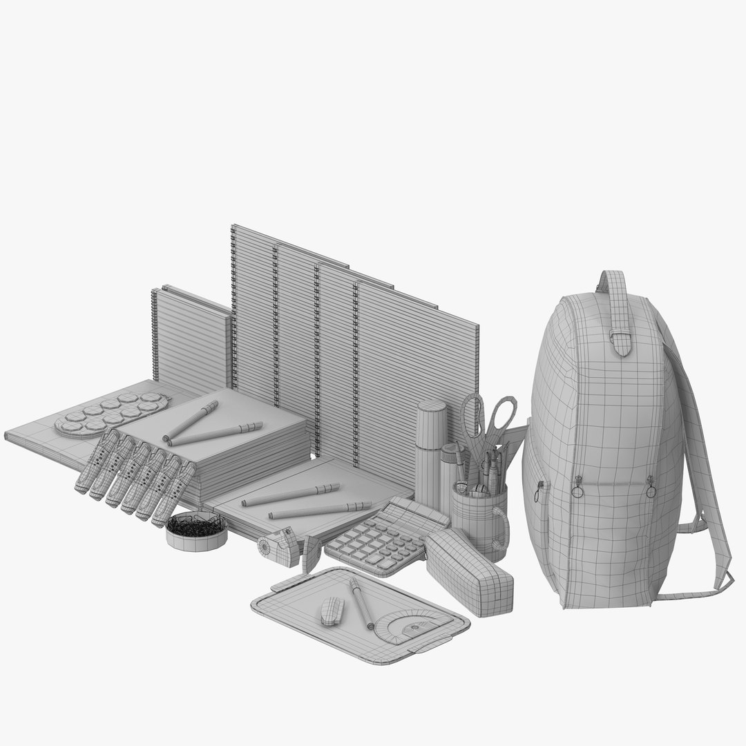 3D School Supplies Model - TurboSquid 1326961