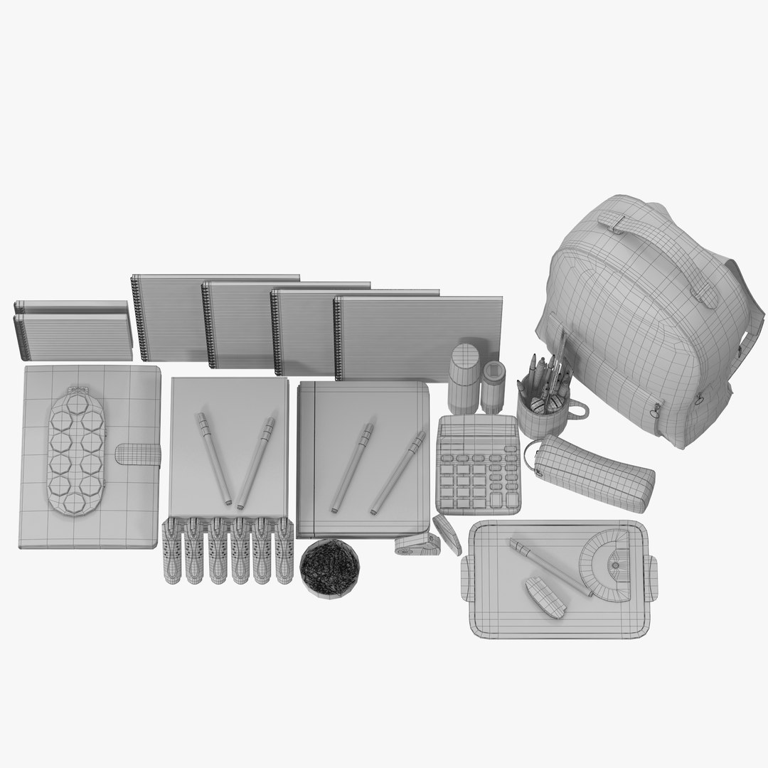3D School Supplies Model - TurboSquid 1326961
