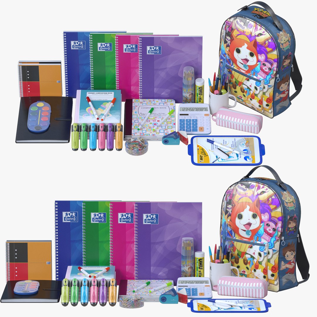 3D School Supplies Model - TurboSquid 1326961