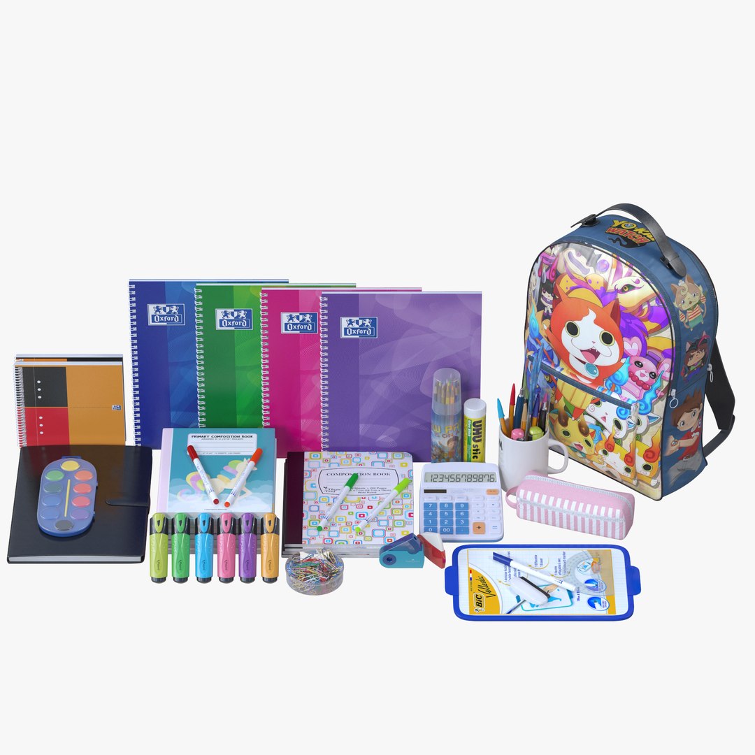 3D School Supplies Model - TurboSquid 1326961