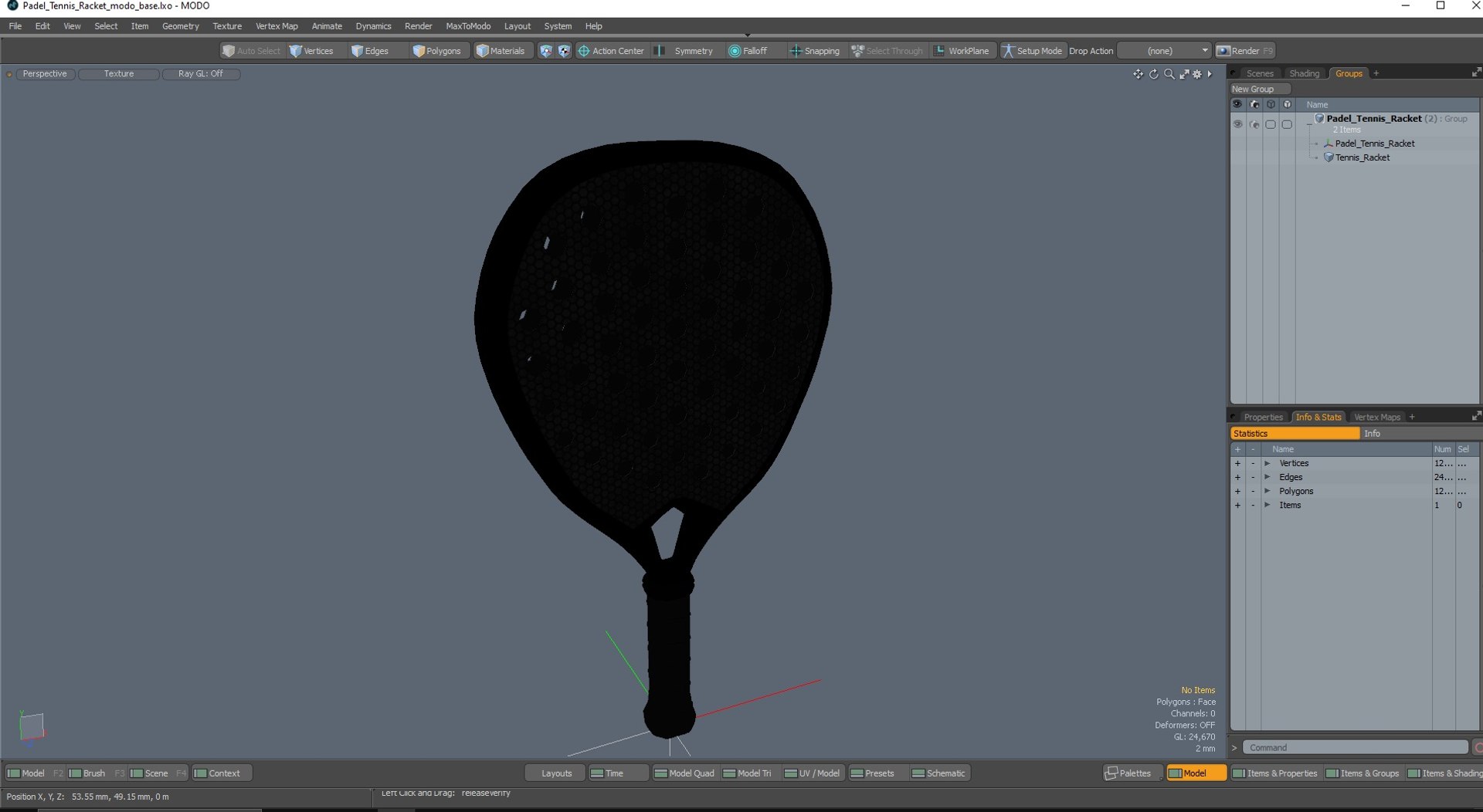 3D Model Padel Tennis Racket - TurboSquid 2234666