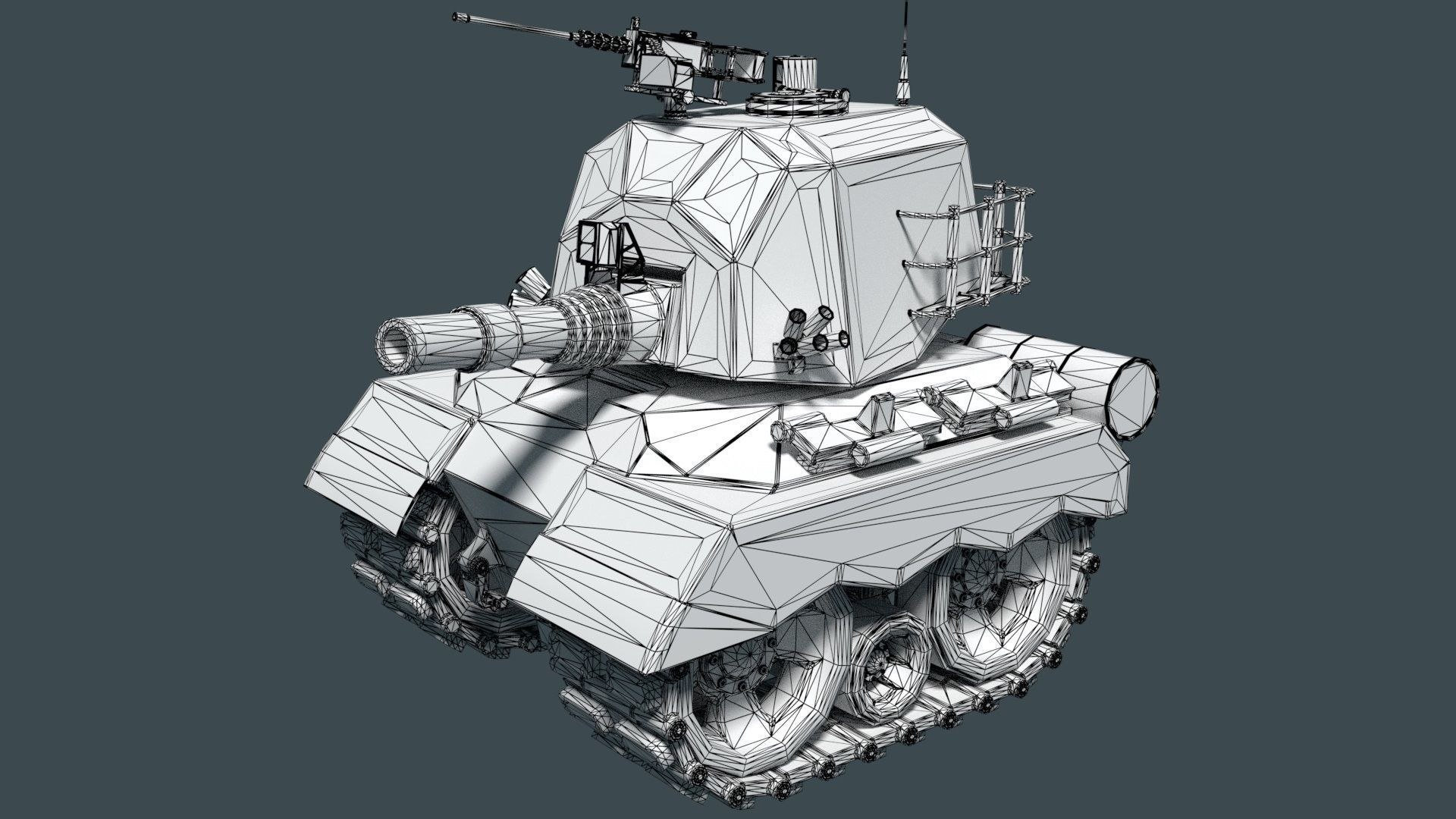Cartoon Low Poly Animated Tank 3D Model - TurboSquid 2498172