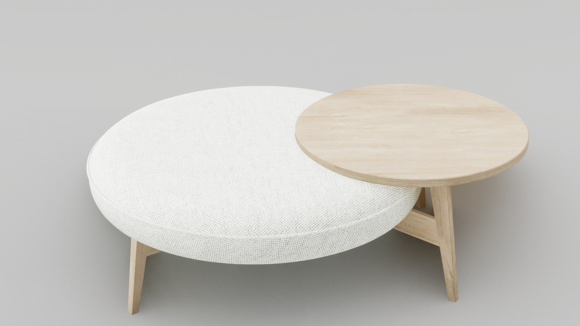 3D Round Coffee Table With Integrated Stool Model - TurboSquid 2267899