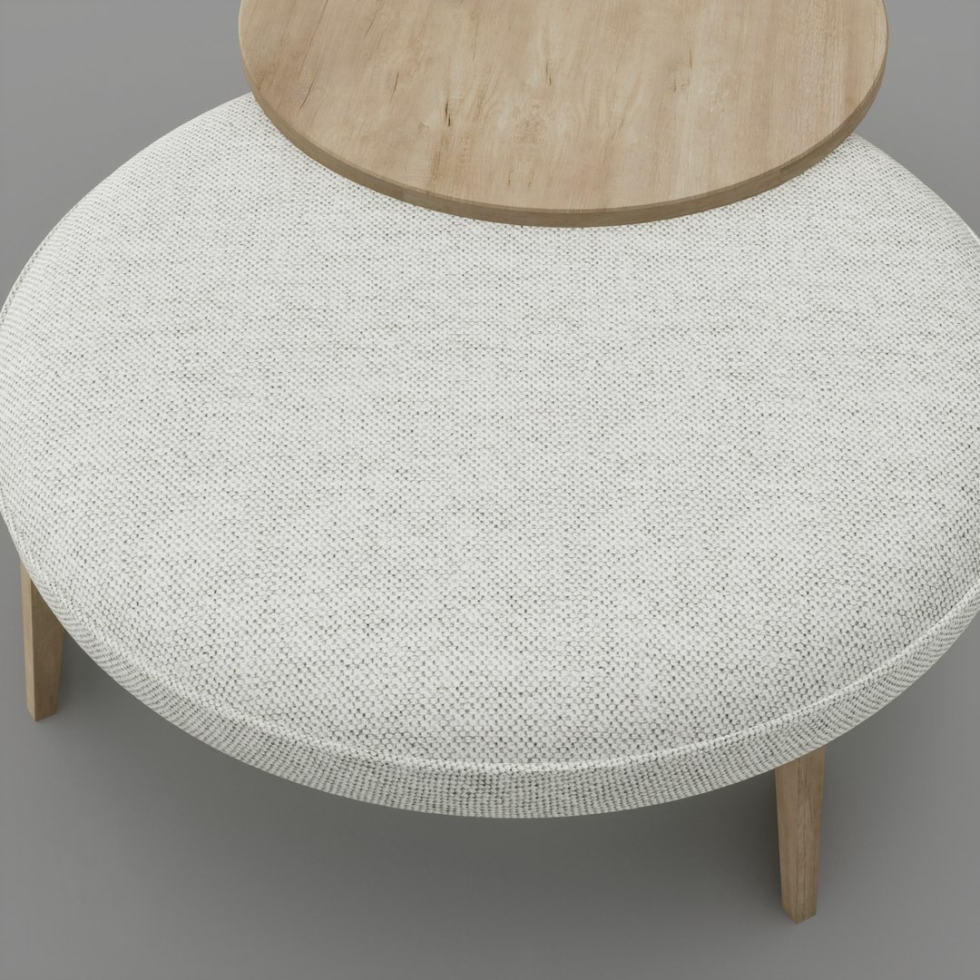 3D Round Coffee Table With Integrated Stool Model - TurboSquid 2267899