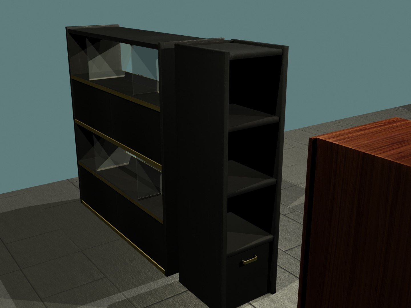 3d Model Office Shelves