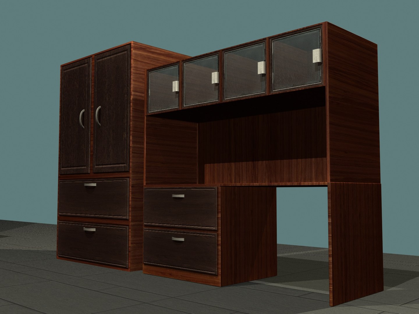 3d Model Office Shelves