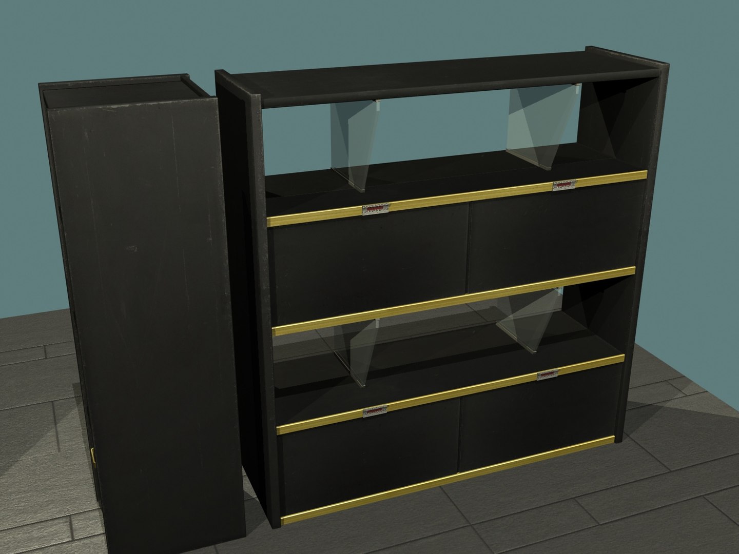 3d Model Office Shelves