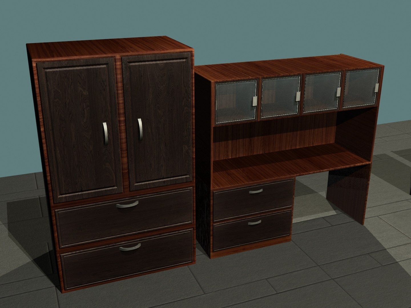 3d Model Office Shelves