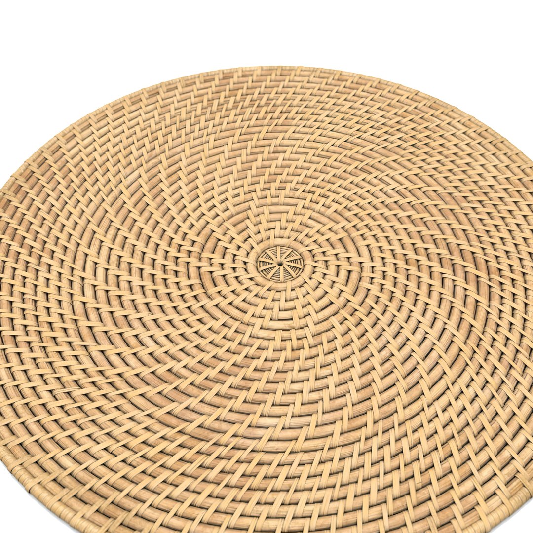 Artesia Natural Woven Rattan Round PBR 3D Model - TurboSquid 2235220