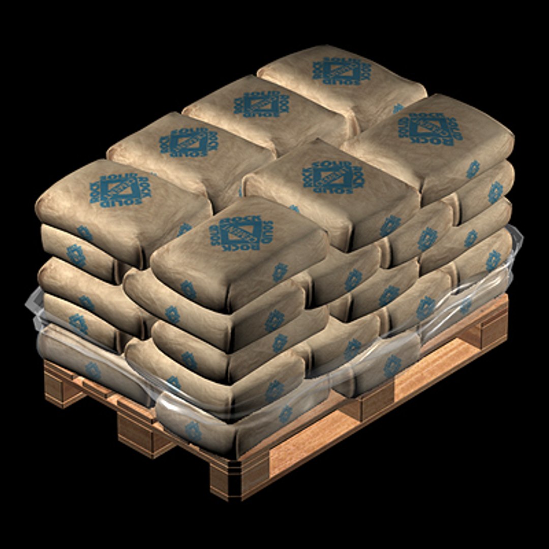 3d Model Pallet Cement Bags