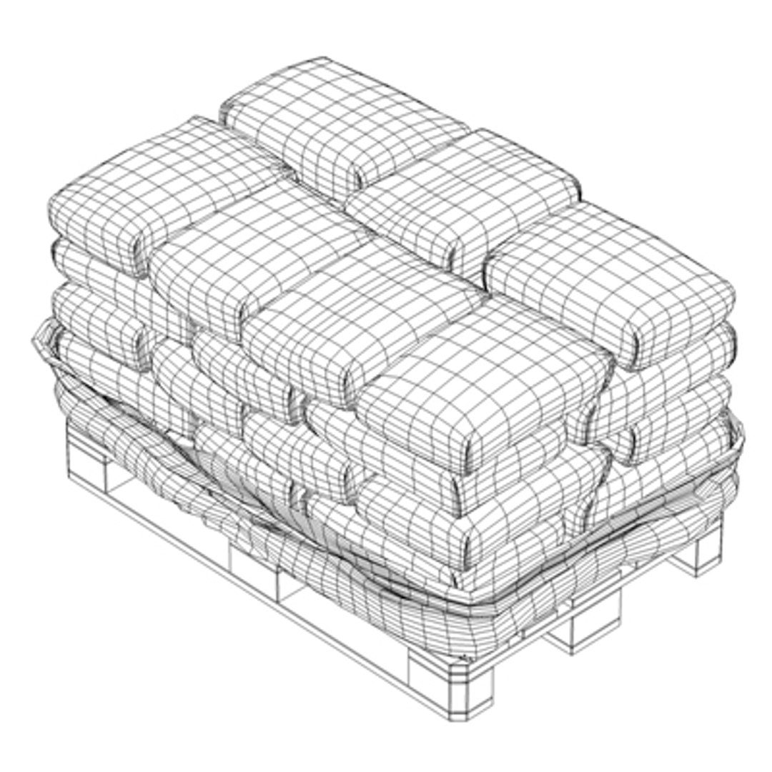 3d Model Pallet Cement Bags