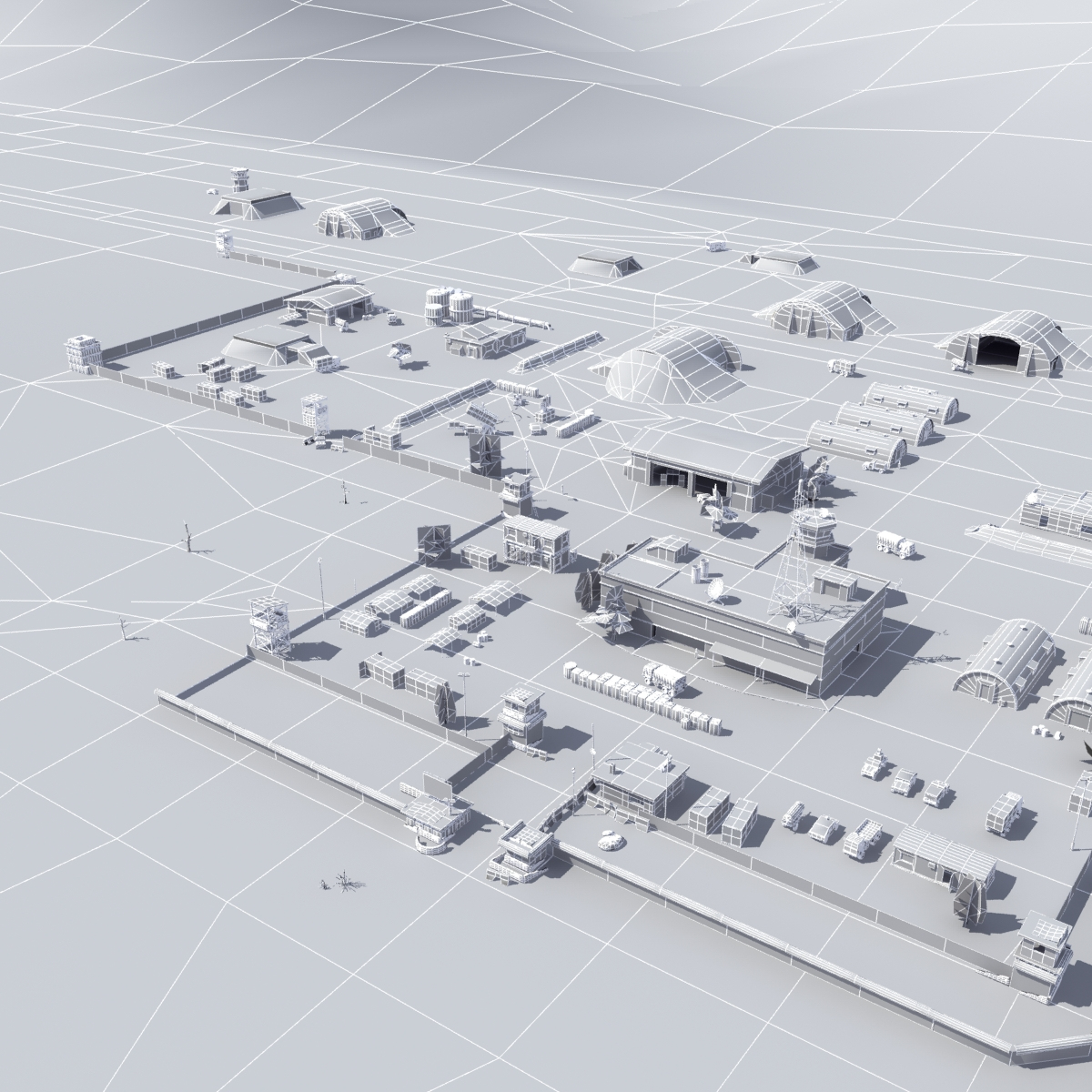 3d model military airbase