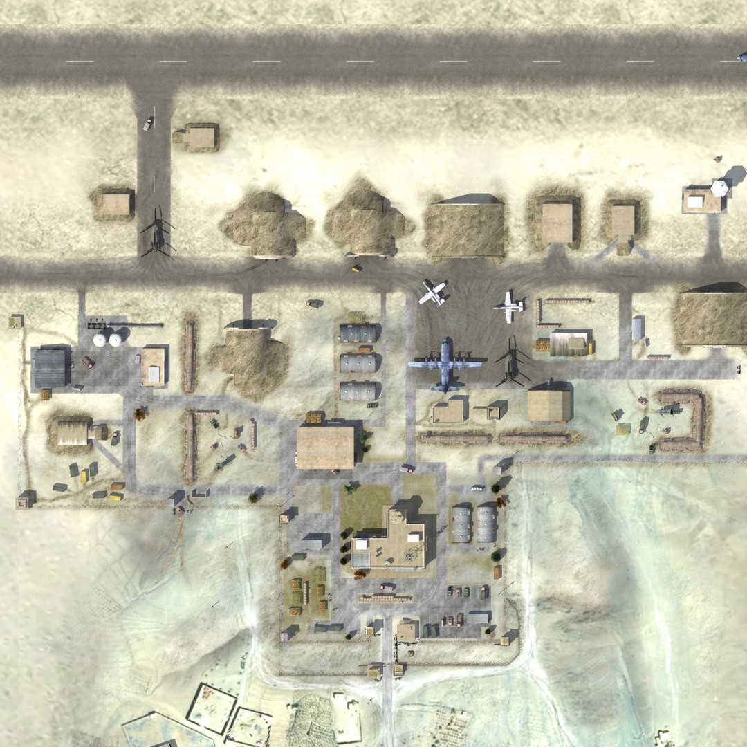 3d Model Military Airbase