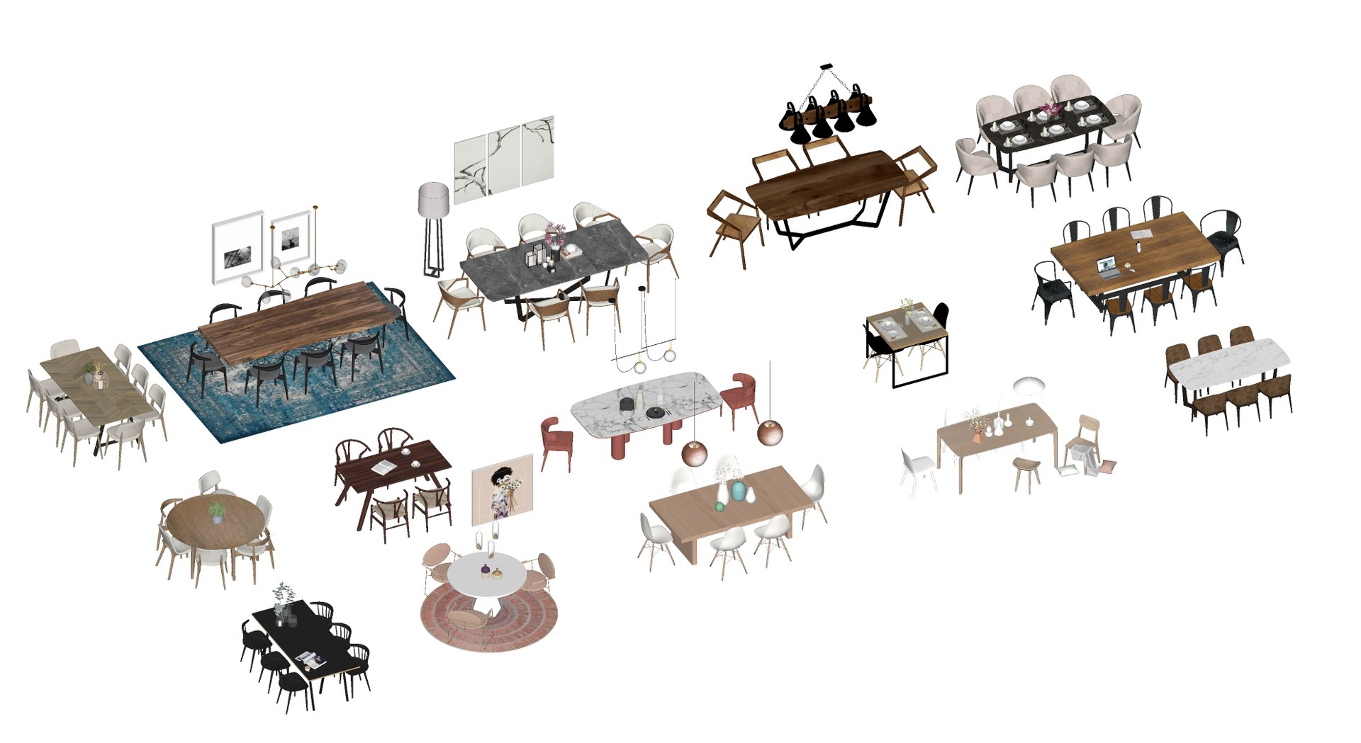 3D model Dinner Table Collection model - TurboSquid 2040434
