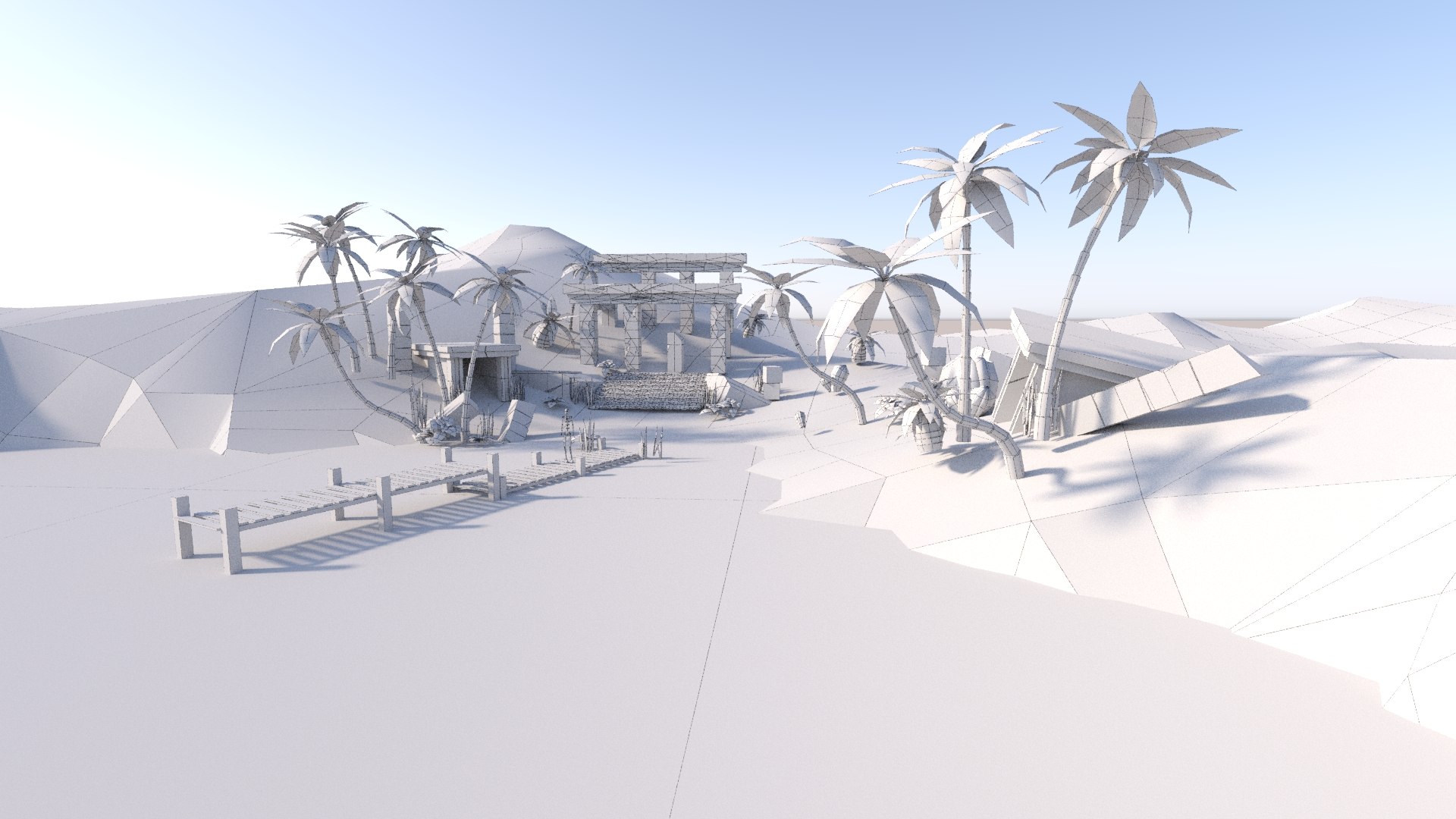 An Oasis in the Desert 3D model - TurboSquid 1909184