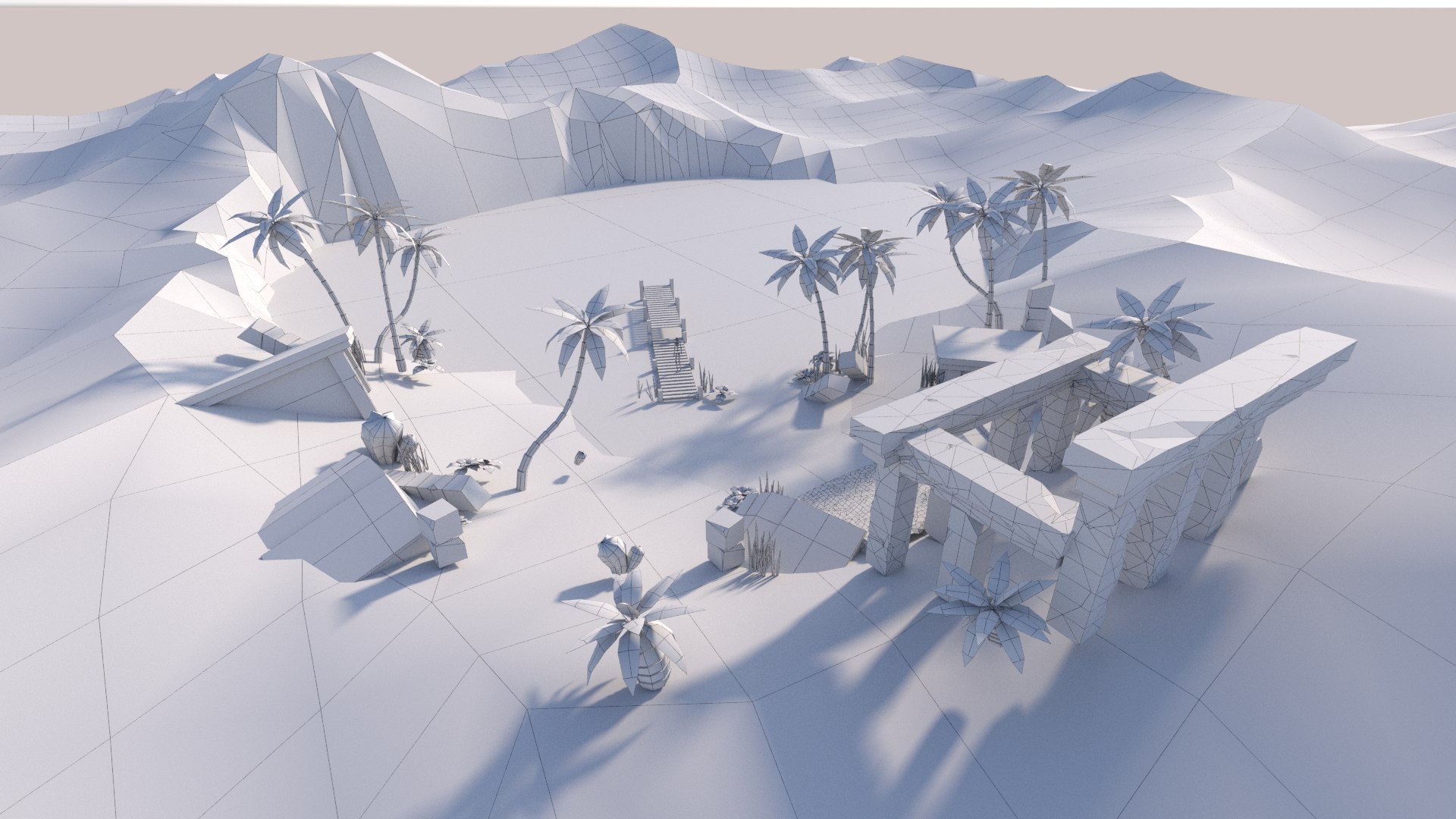 An Oasis in the Desert 3D model - TurboSquid 1909184