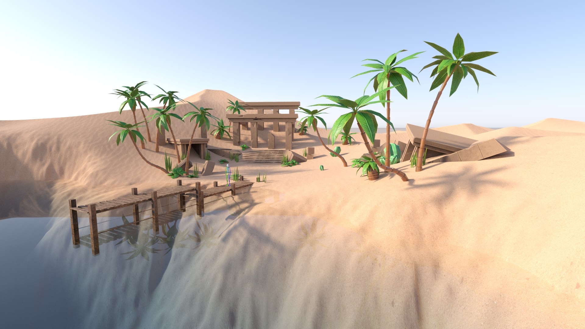 An Oasis in the Desert 3D model - TurboSquid 1909184