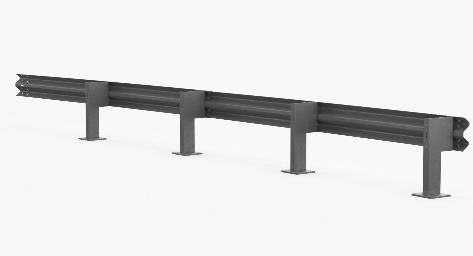 Guardrail W Beam Curved R 50m Single 3D Model - TurboSquid 1919580
