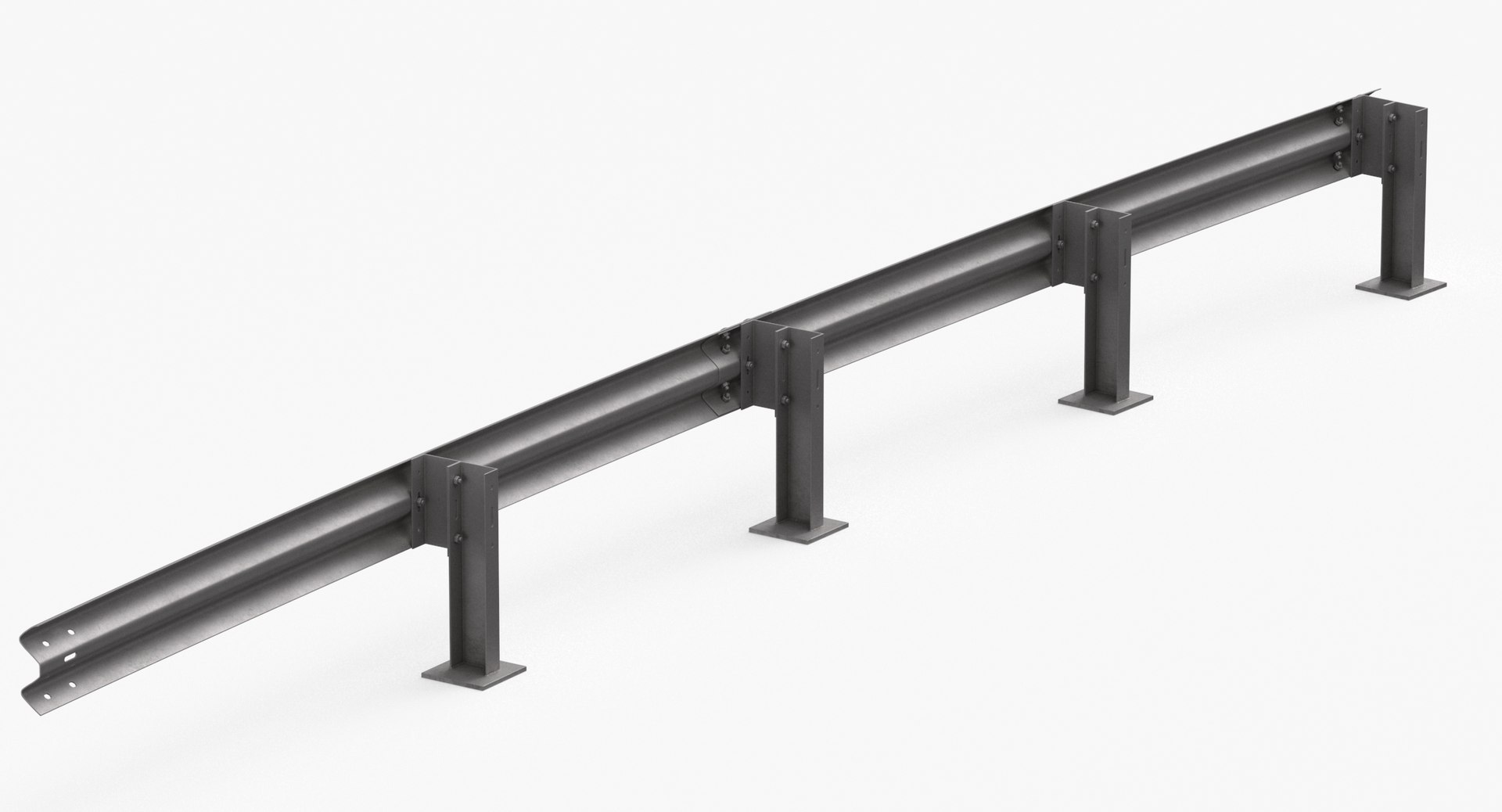 Guardrail W Beam Curved R 50m Single 3D Model - TurboSquid 1919580