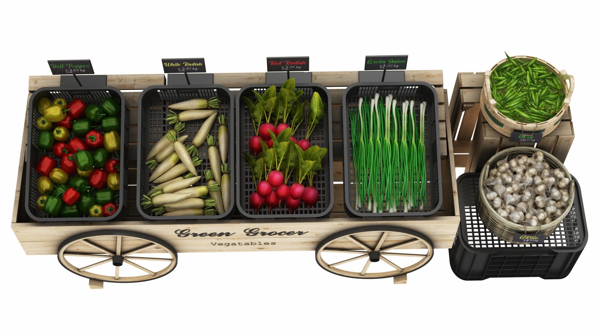 Green Grocer Food Stand 3D - TurboSquid 1559433