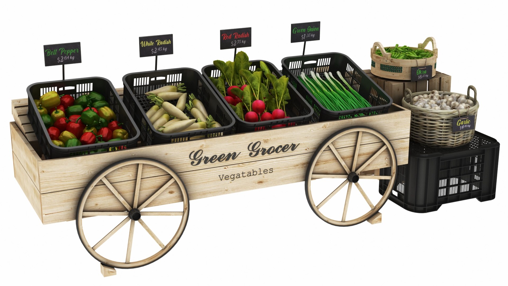 Green Grocer Food Stand 3D - TurboSquid 1559433