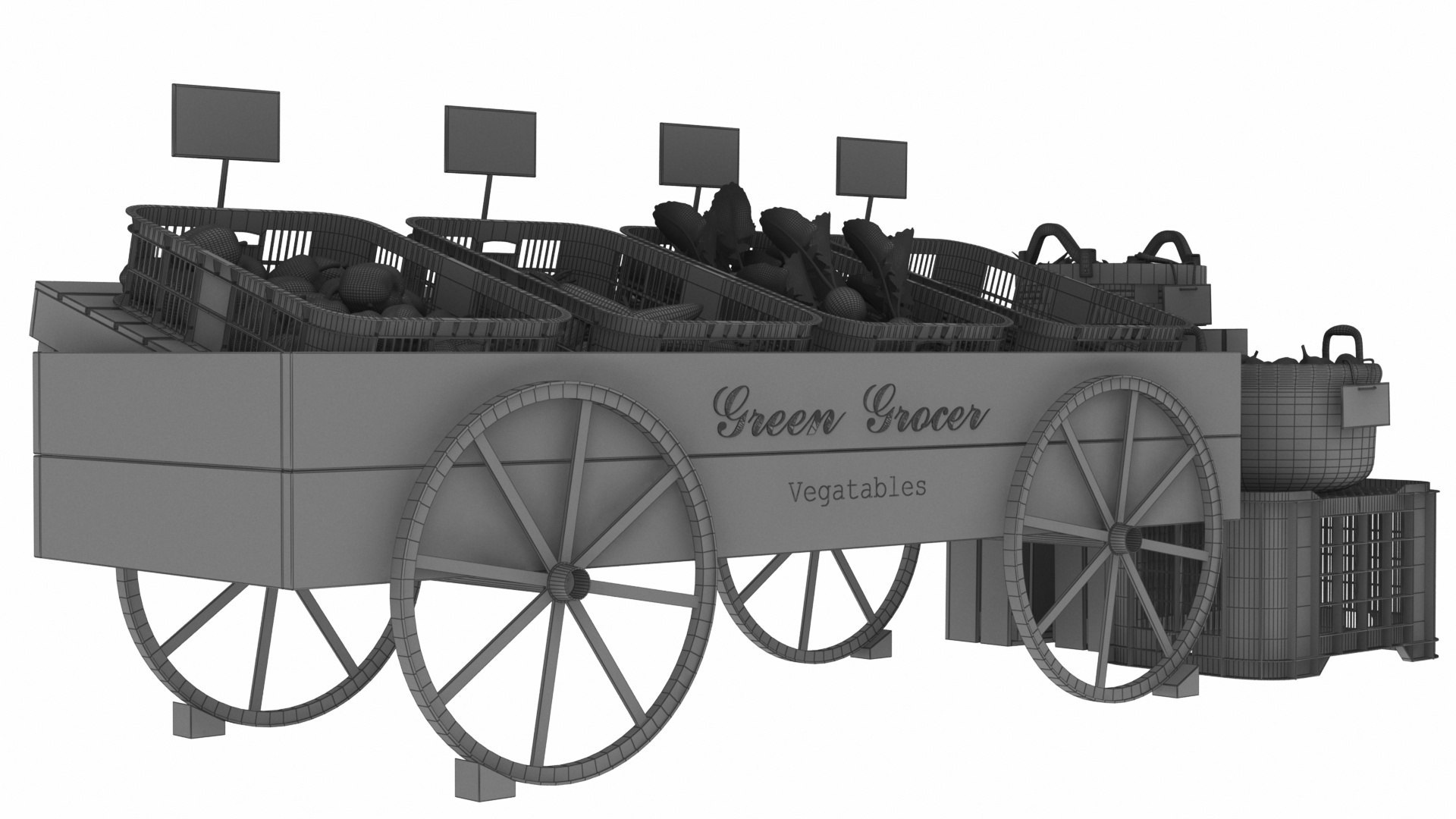Green grocer food stand 3D - TurboSquid 1559433