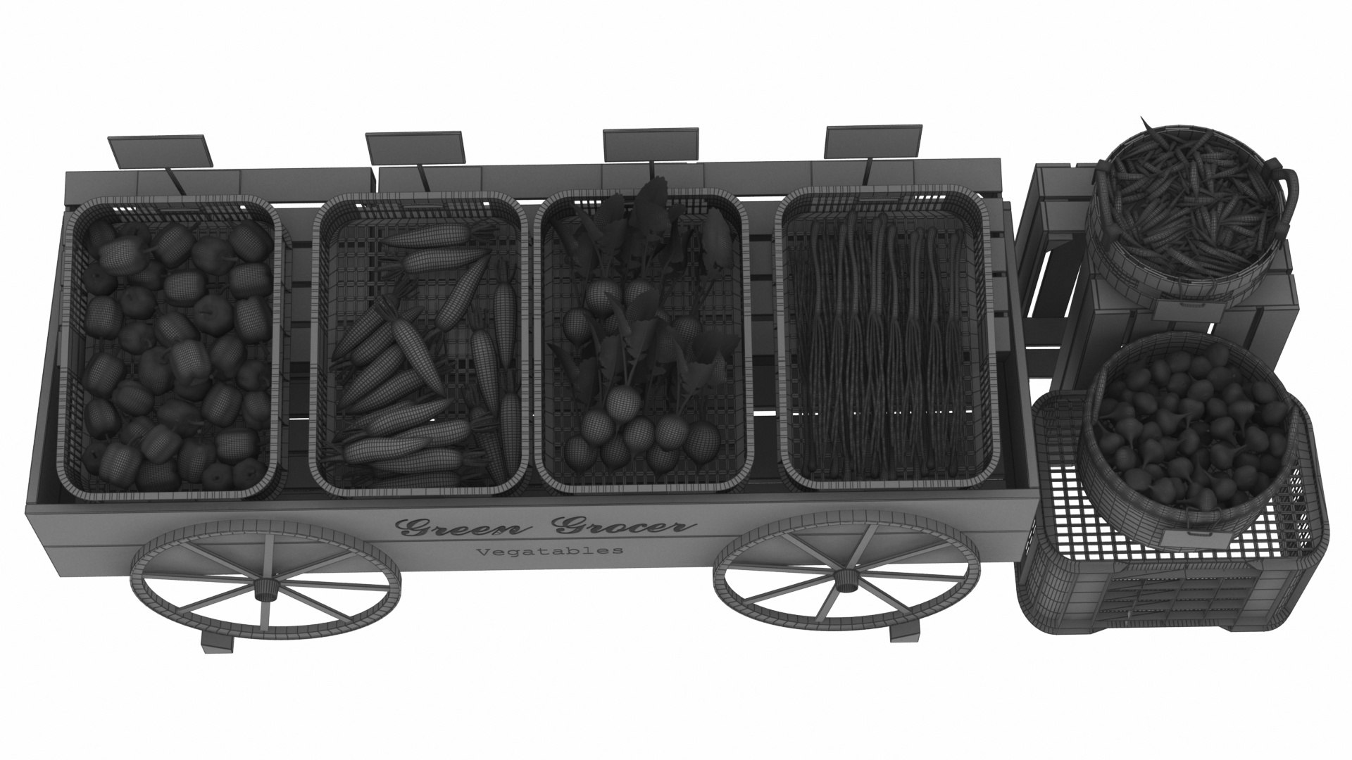 Green grocer food stand 3D - TurboSquid 1559433