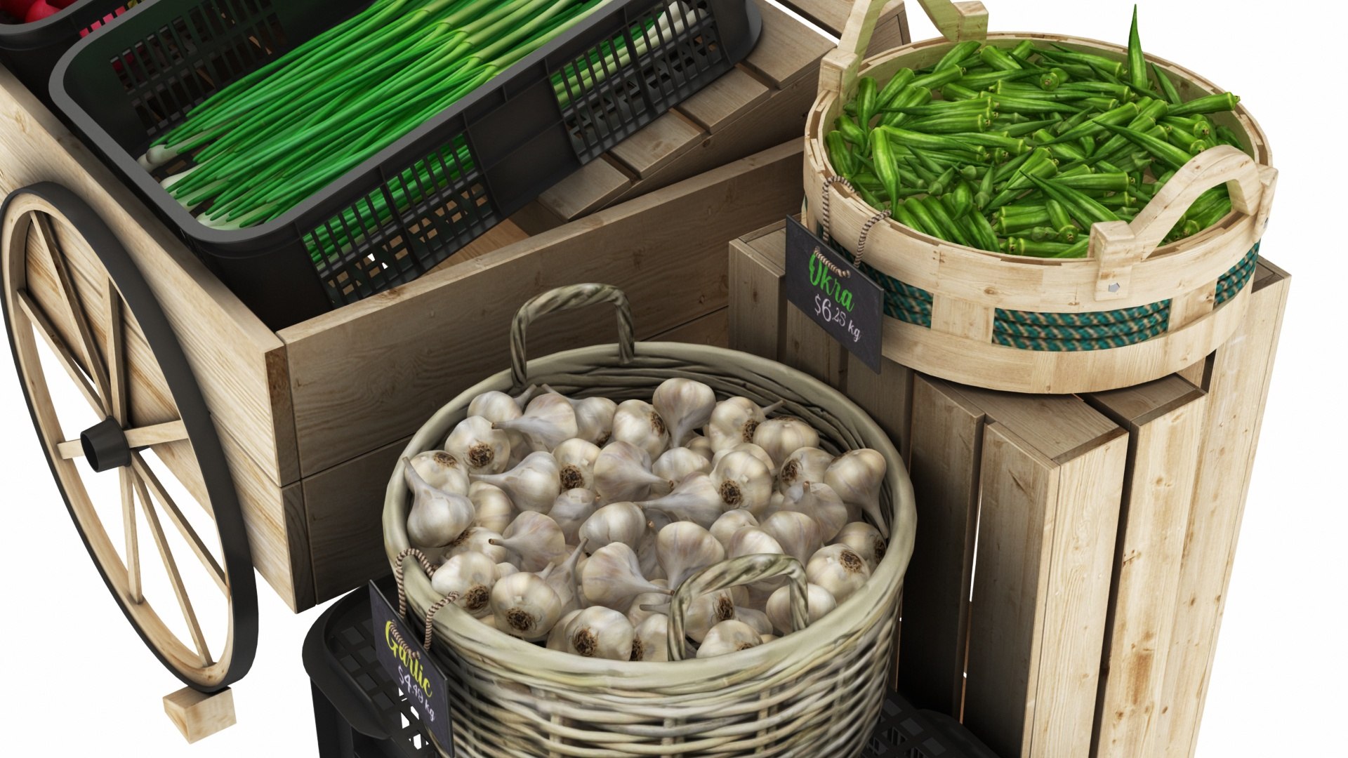 Green grocer food stand 3D - TurboSquid 1559433